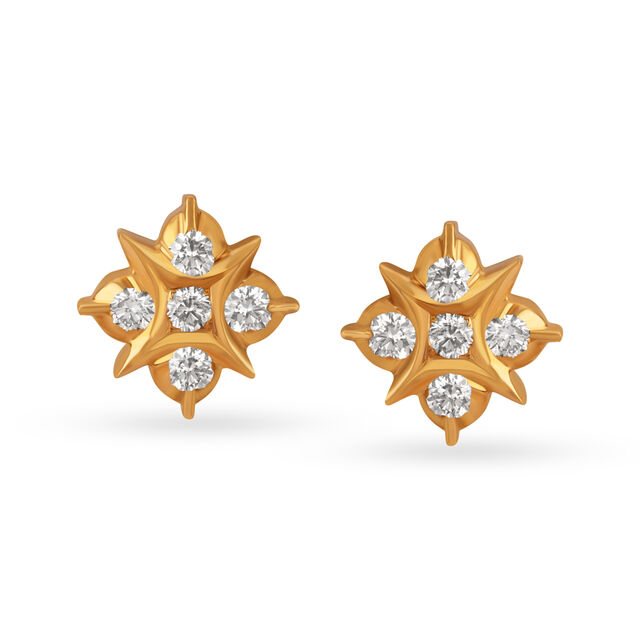 Striking 7 Stone Diamond Stud Earrings