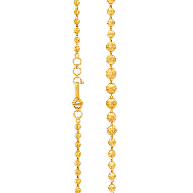 Grandiose Yellow Gold Beaded Ball Chain