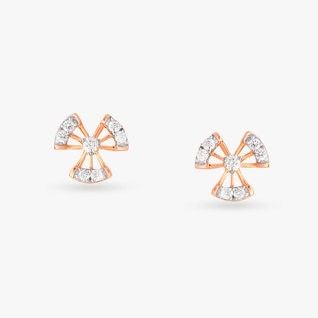 Angular Allure Diamond Stud Earrings