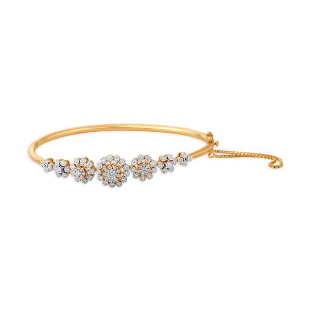 Whimsical Floral Diamond Bangle