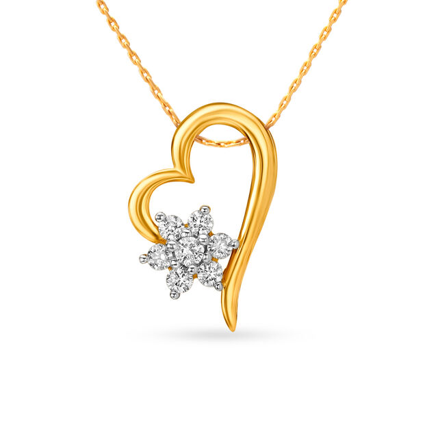 Lovely 18 Karat Yellow Gold Heart Pendant