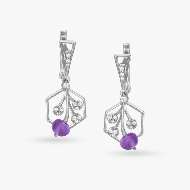 Pop of Purple Hoop Earrings