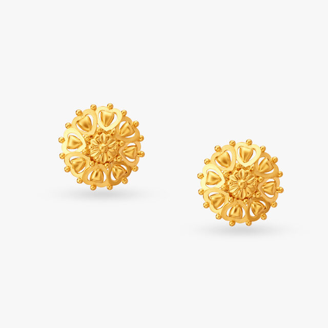 Regal Gold Pendant and Earrings Set