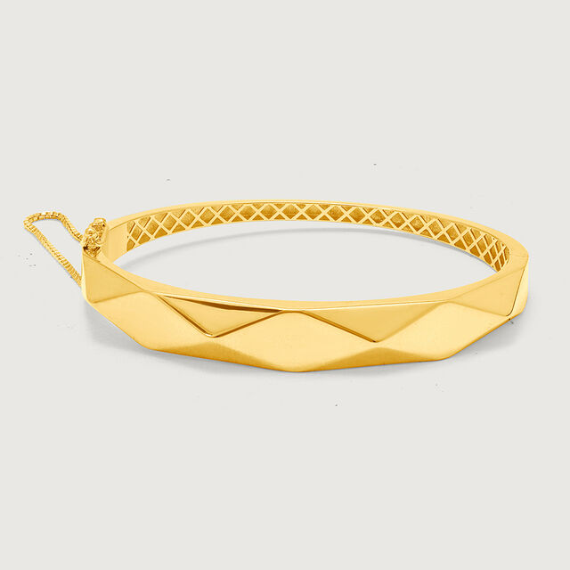 Angular Elegance 18KT Gold Bangle