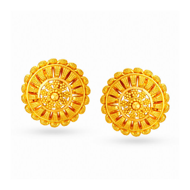 Traditional Yellow Gold Stud Earrings
