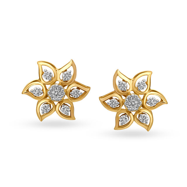 Lustrous Diamond 7 Stone Stud Earrings
