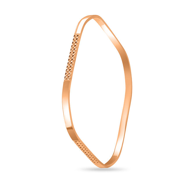 18KT Rose Gold Rectangular Solid Bangle