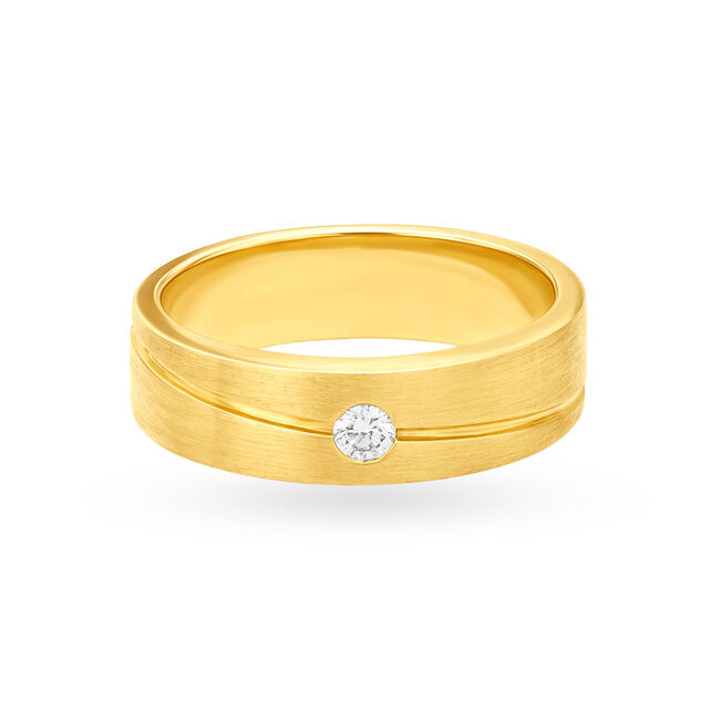 Classic Line Pattern Diamond Band for Men