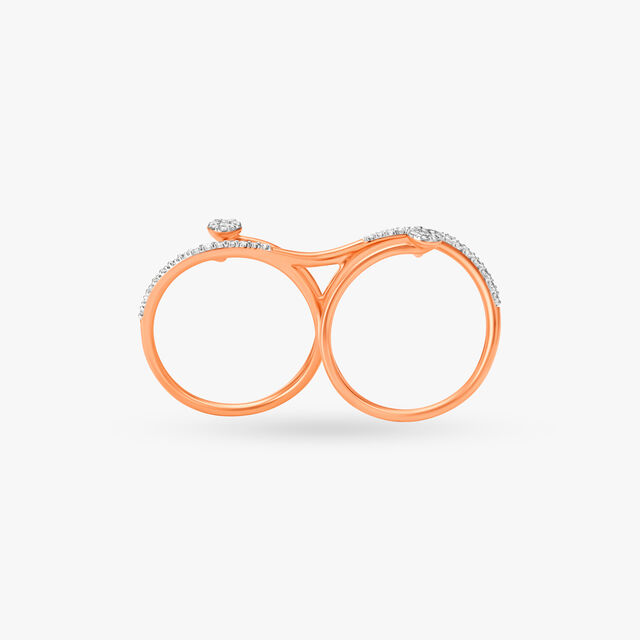 Artistic Two-Finger Diamond Ring
