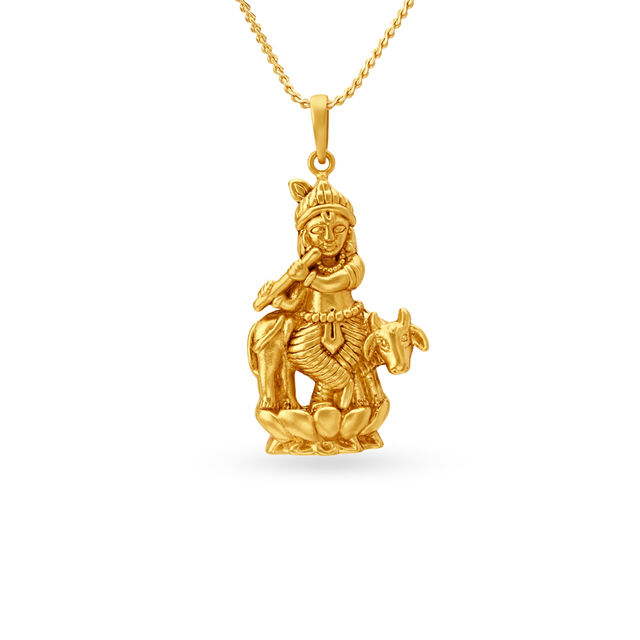 Exquisite Lord Krishna Gold Pendant