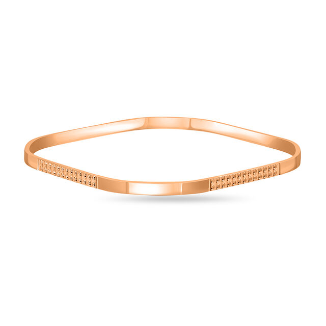 18KT Rose Gold Rectangular Solid Bangle