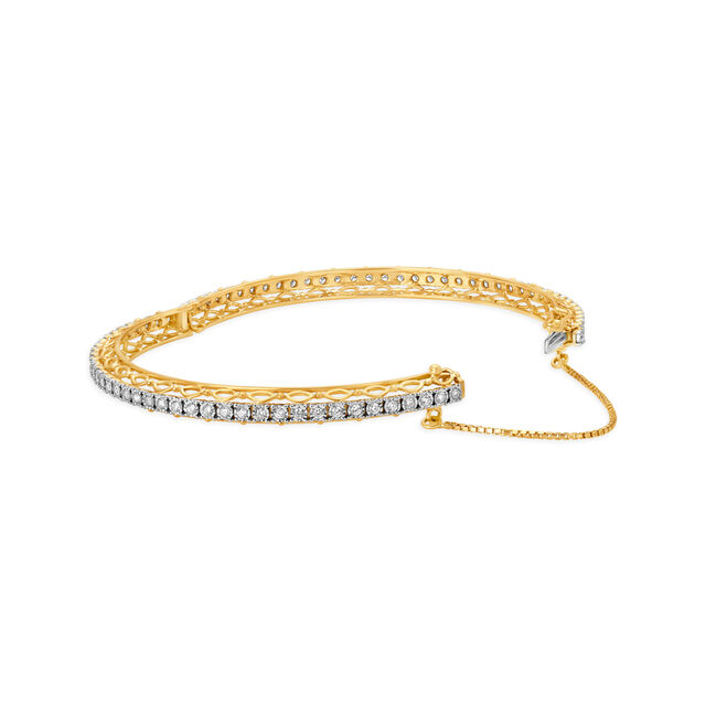 Sleek Delicate Diamond and Gold Bangle
