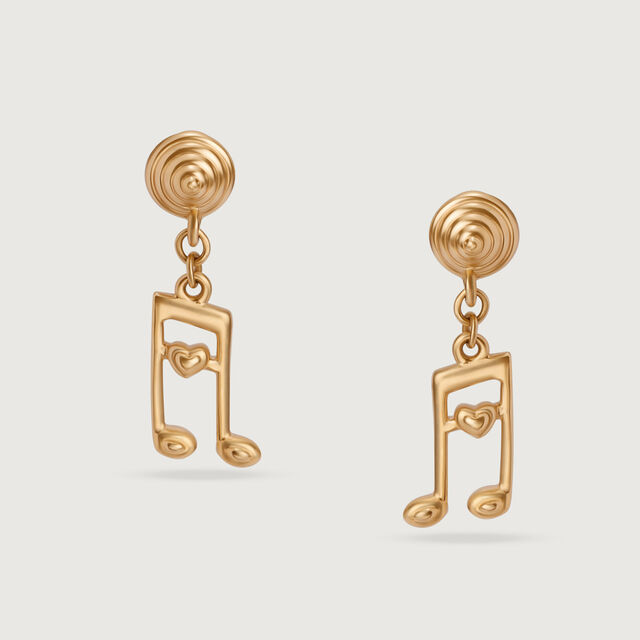 Melodic Love Note 14KT Gold Drop Earrings