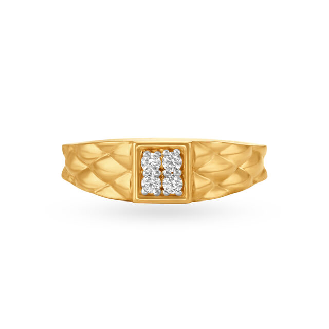 Classic Gold 4 Stone Finger Ring for Men