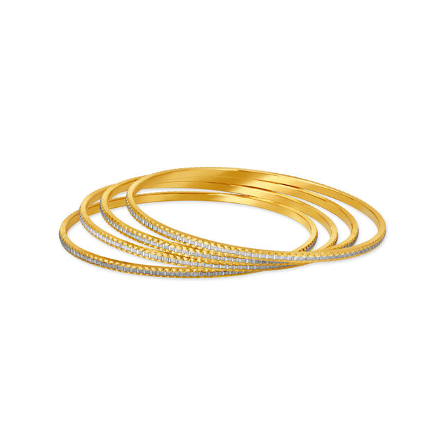 Modish Yellow Gold Square Bangles