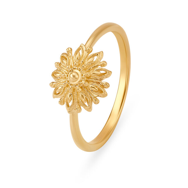 Abstract Floral Gold Ring