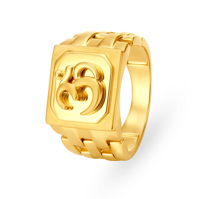 Splendid 22 Karat Yellow Gold Om Finger Ring