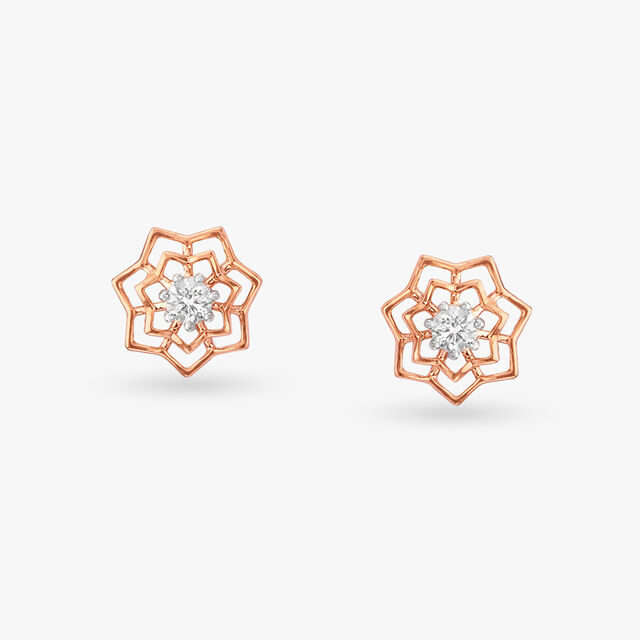 Angular Diamond Stud Earrings