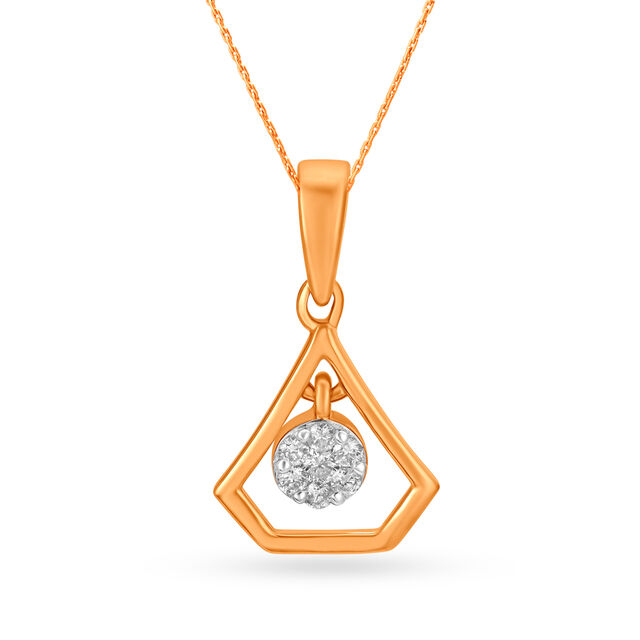 18kt Gold Diamond Pendant Designed With Sophistication