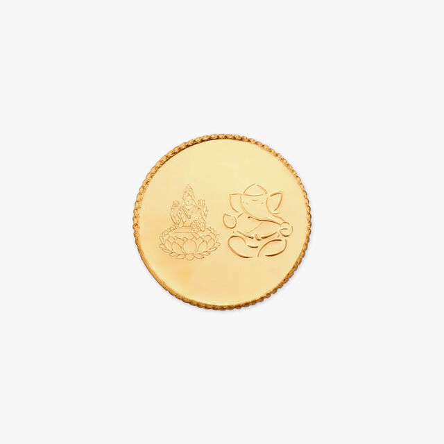 1 gram 24 Karat Gold Coin with Lakshmi Ganesha Motif