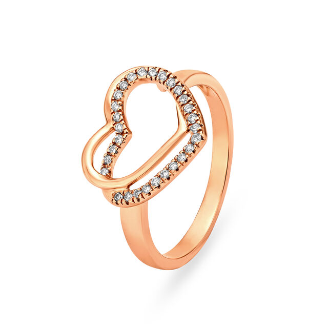 Romantic Heart Rose Gold and Diamond Ring