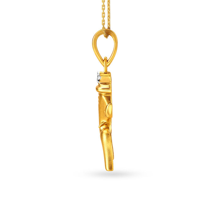 Swastika Lord Ganesha Gold Pendant