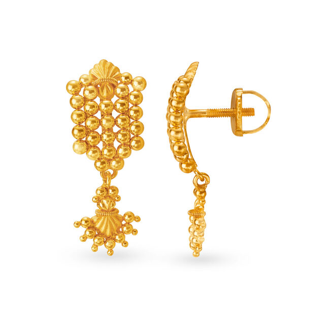 Radiant 22 Karat Yellow Gold Shell Drops