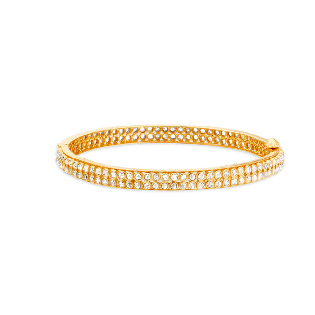 Fancy Double Line Gold Bangle