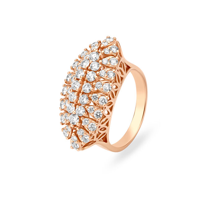 Arresting Large Diamond Cocktail Finger Ring