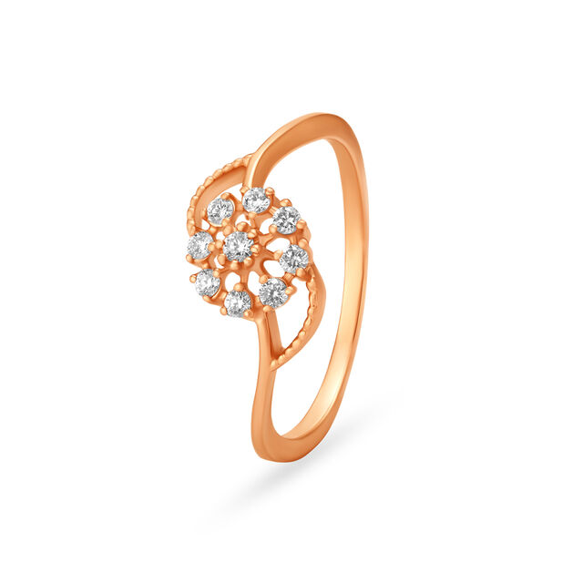 Rose Gold Floral Finger Ring
