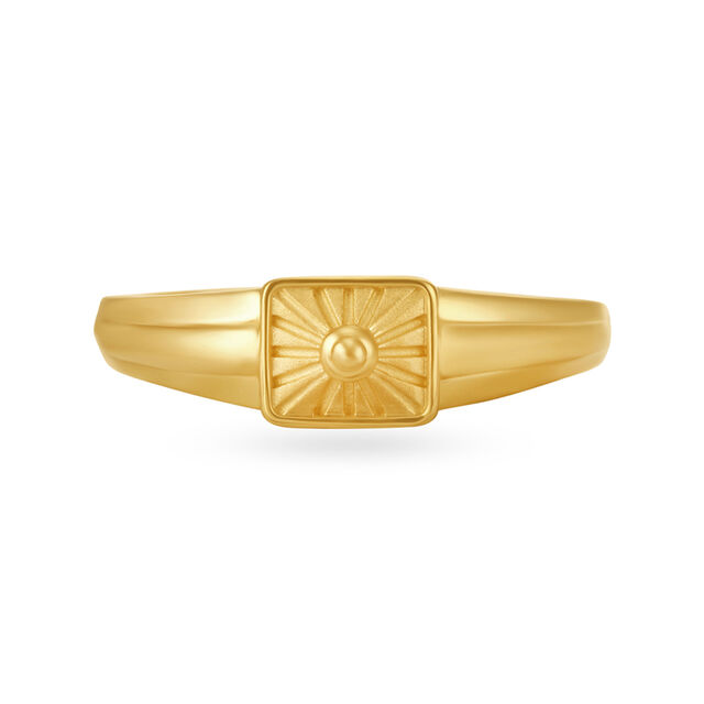 Modern Square Cut Gold Ring