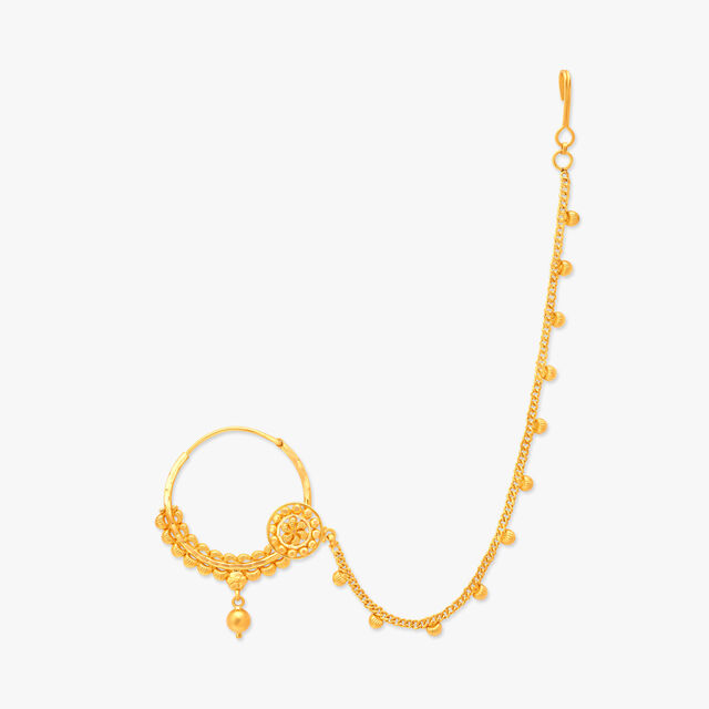 Delicate Gold Nose Pin for the Indian Bride