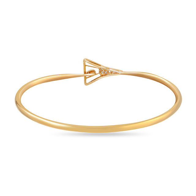 14 KT Yellow Gold Graceful Glam Diamond Bangle