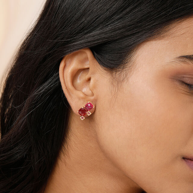 Razzle Dazzle 14KT Ruby Stud Earrings