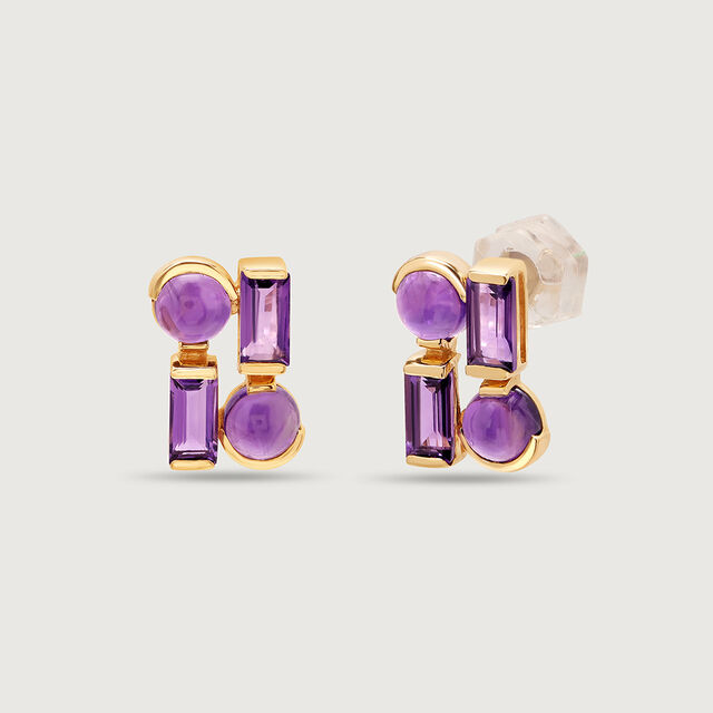 Bombshell 14KT Amethyst Stud Earrings