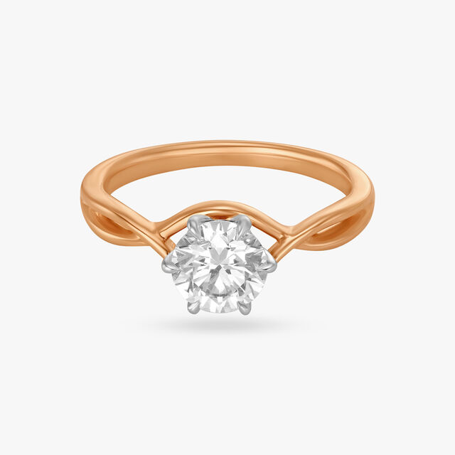 Swirling Elegance Solitaire Finger Ring