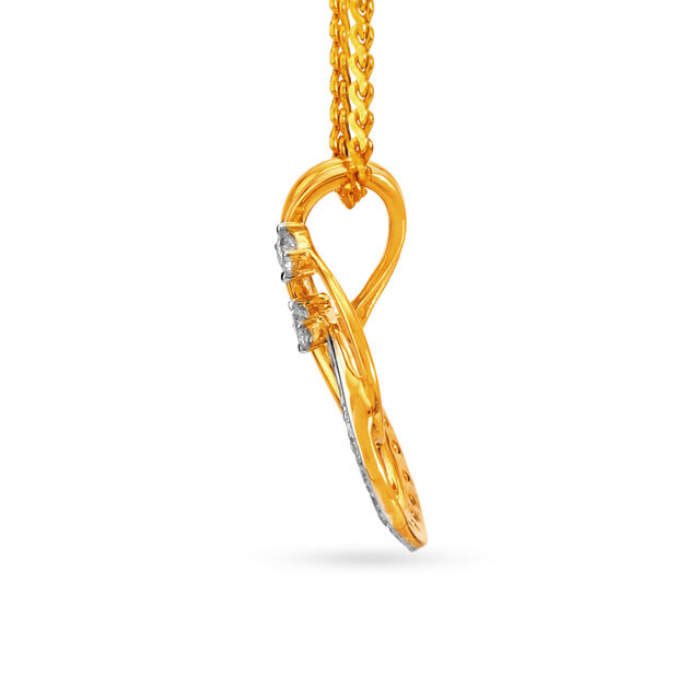Double Loop Design Diamond Pendant