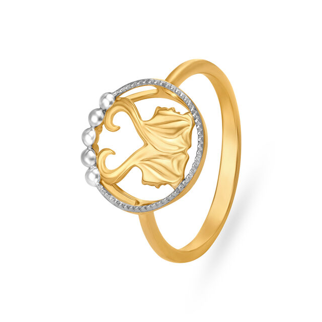 Gemini Zodiac Gold Finger Ring