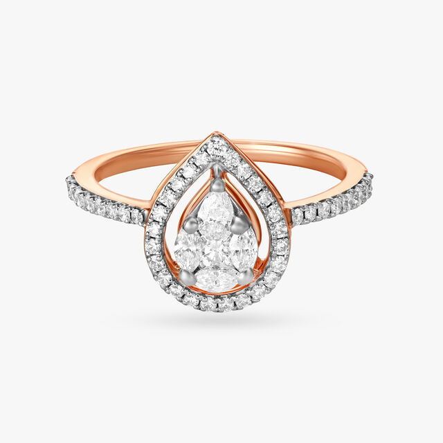 Teardrop Cluster Diamond Ring