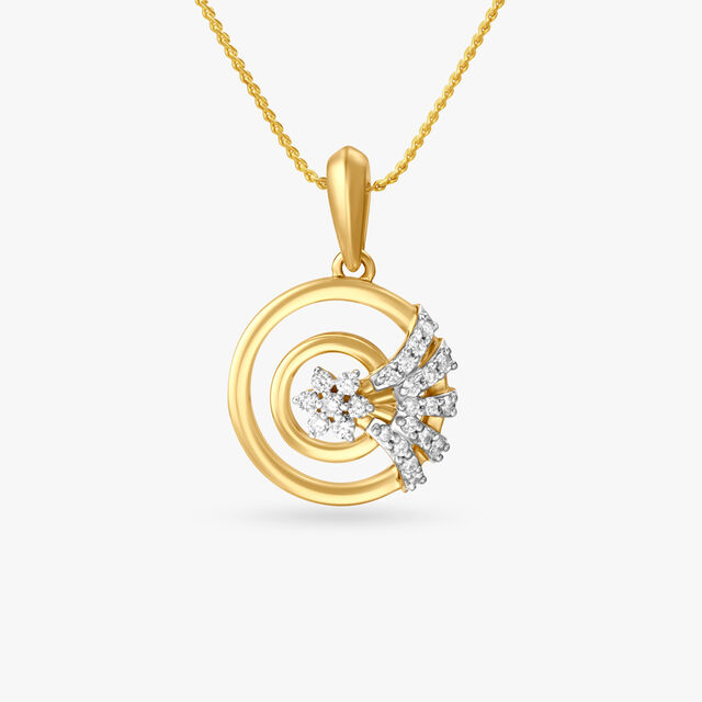 Abstract Flower Diamond Pendant