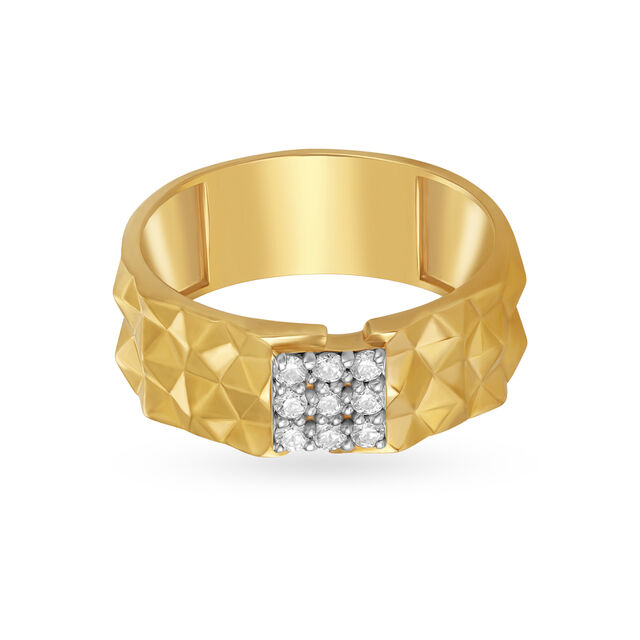 Bold Men's Gold Finger Ring