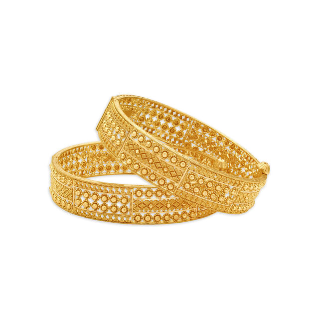 Buy Splendour Gold Bangles at Best Price | Tanishq UAE