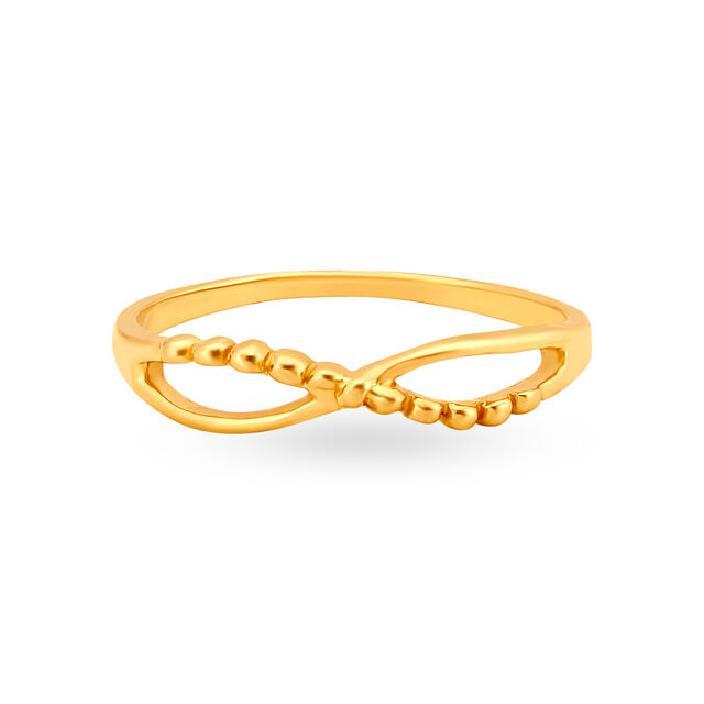 Entrancing Yellow Gold Bead Finger Ring