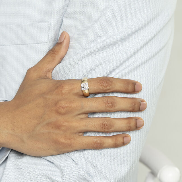 Forever Vibes Gold & Diamond Finger Ring for Men