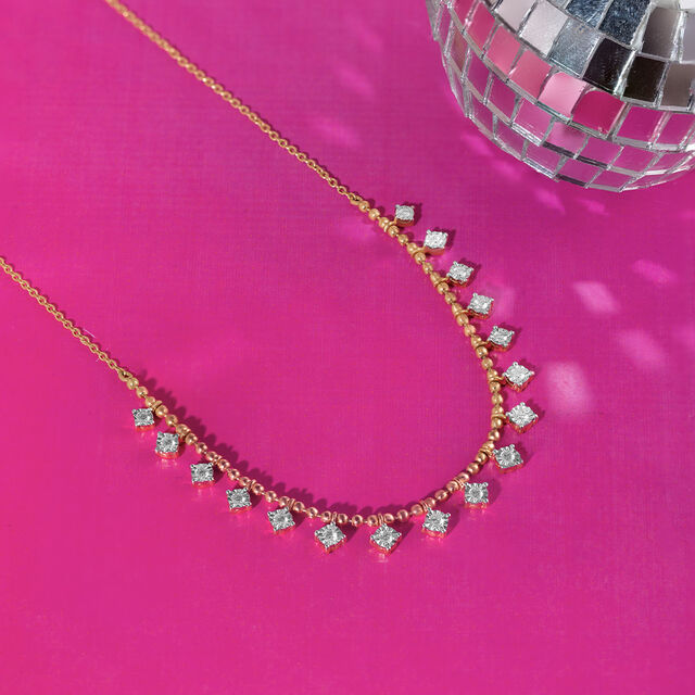 Radiant Strobe Gold & Diamond Necklace