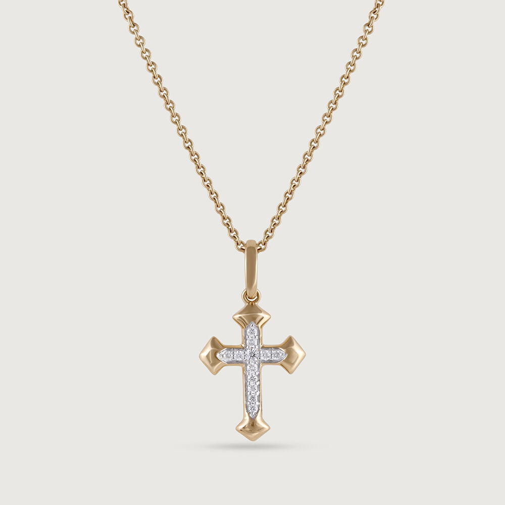 Buy Trinity Cross Gold and Diamond Pendant at Best Price | Tanishq UAE