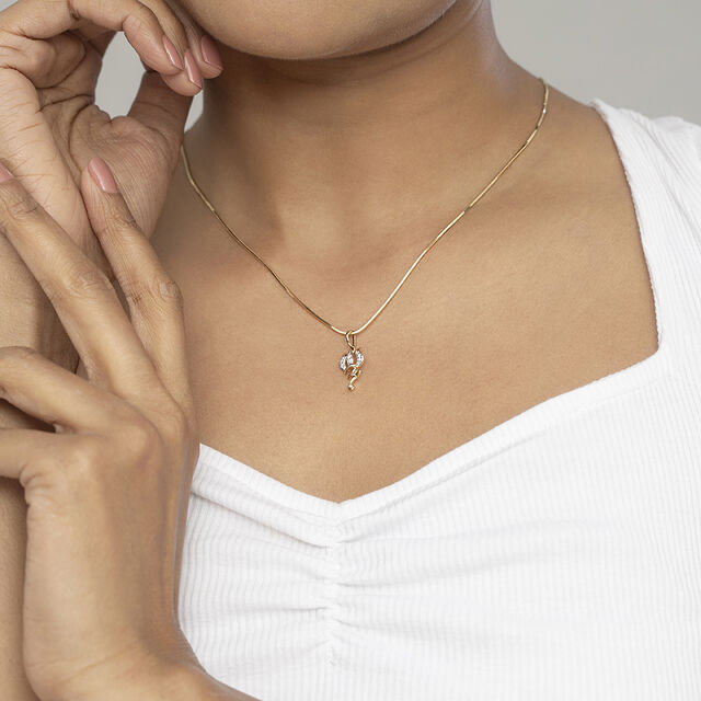 Divine Trishul Gold and Diamond Pendant