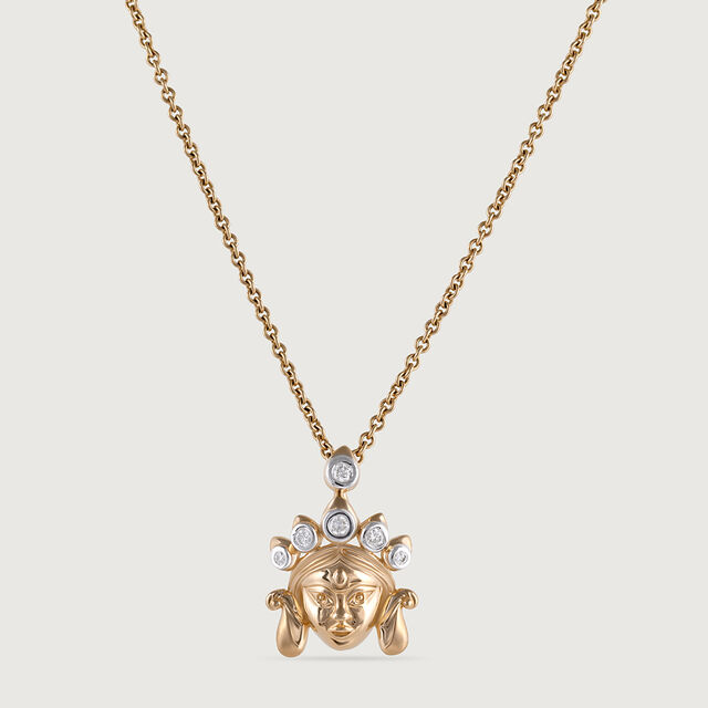 Maa Durga Gold and Diamond Pendant