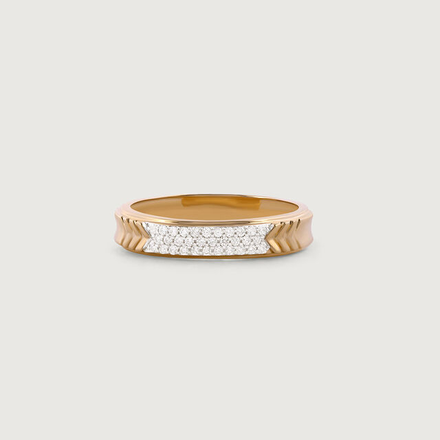 Bold Chevrons Gold & Diamond Finger Ring for Men