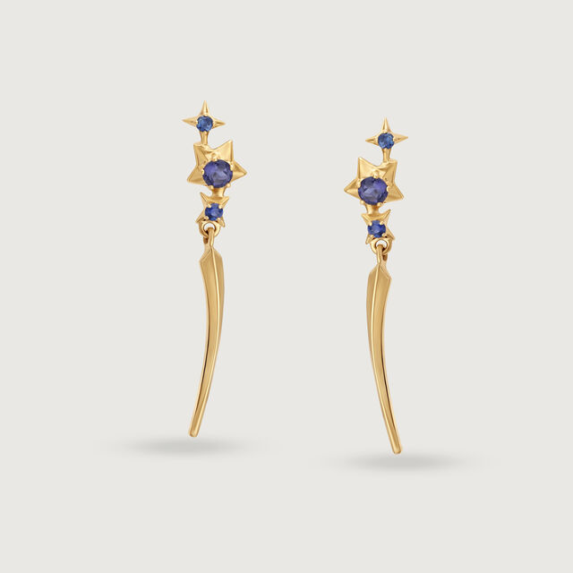 Sapphire Starlight 14KT Drop Earrings